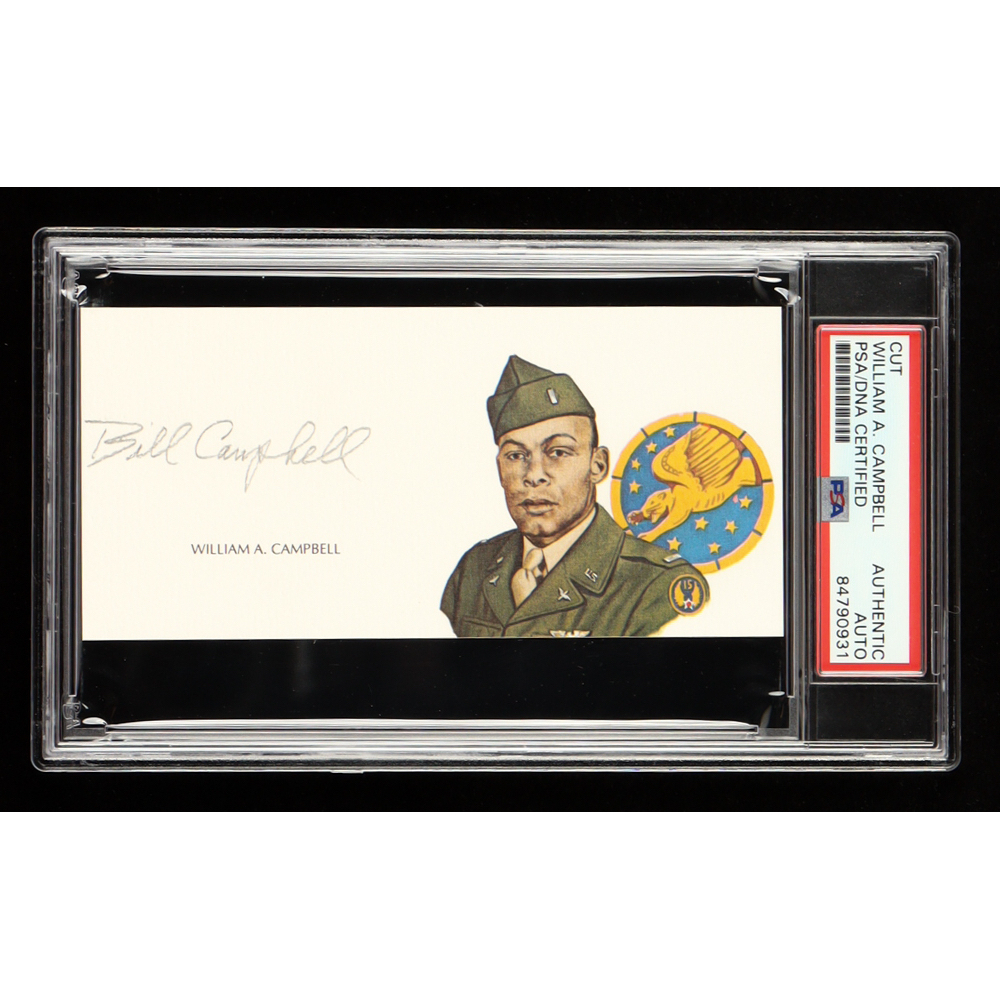 William Campbell Signed Cut Signature with Portrait (PSA) WWII Tuskegee ...