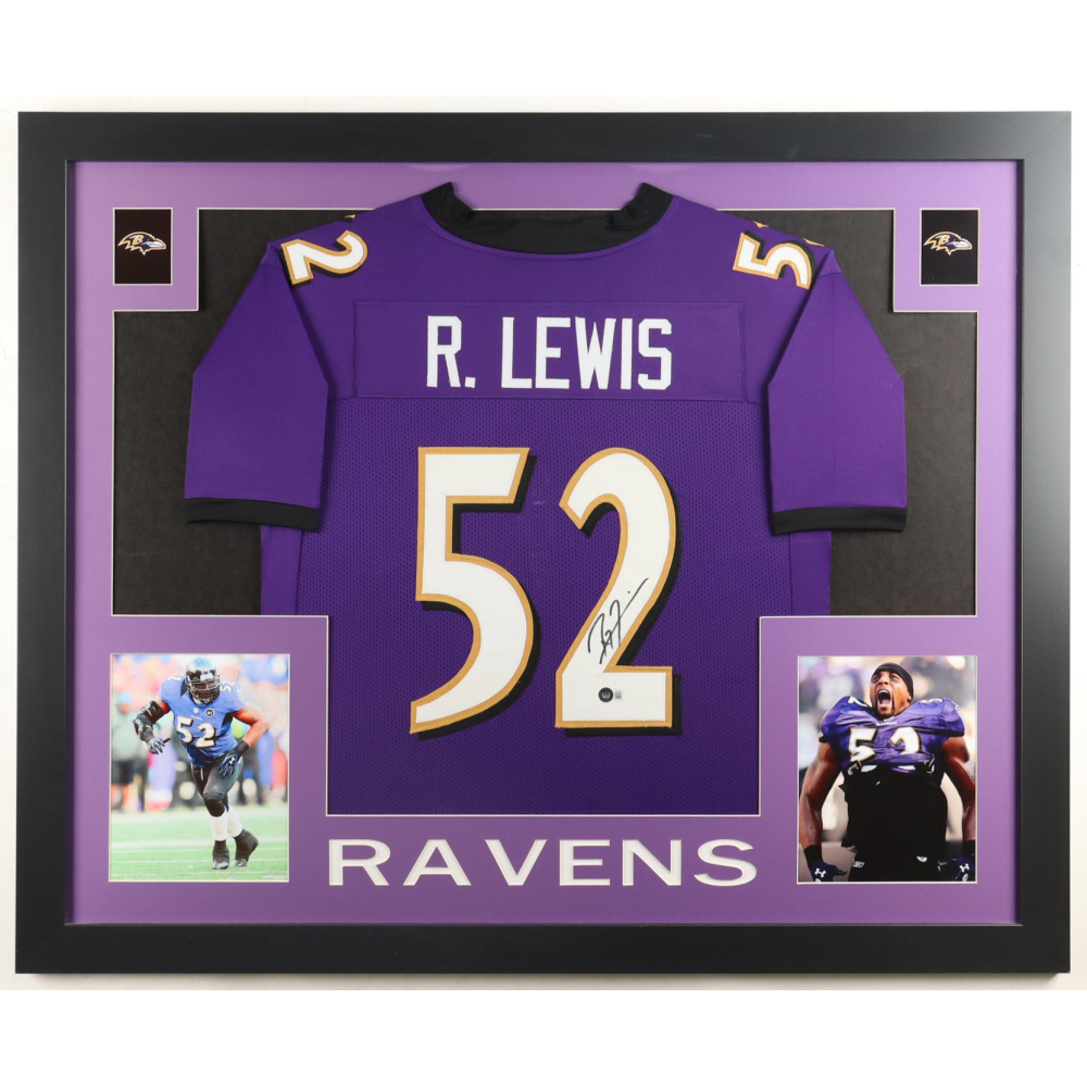 Ray Lewis Signed Custom Framed Jersey Display (Beckett) | Pristine Auction