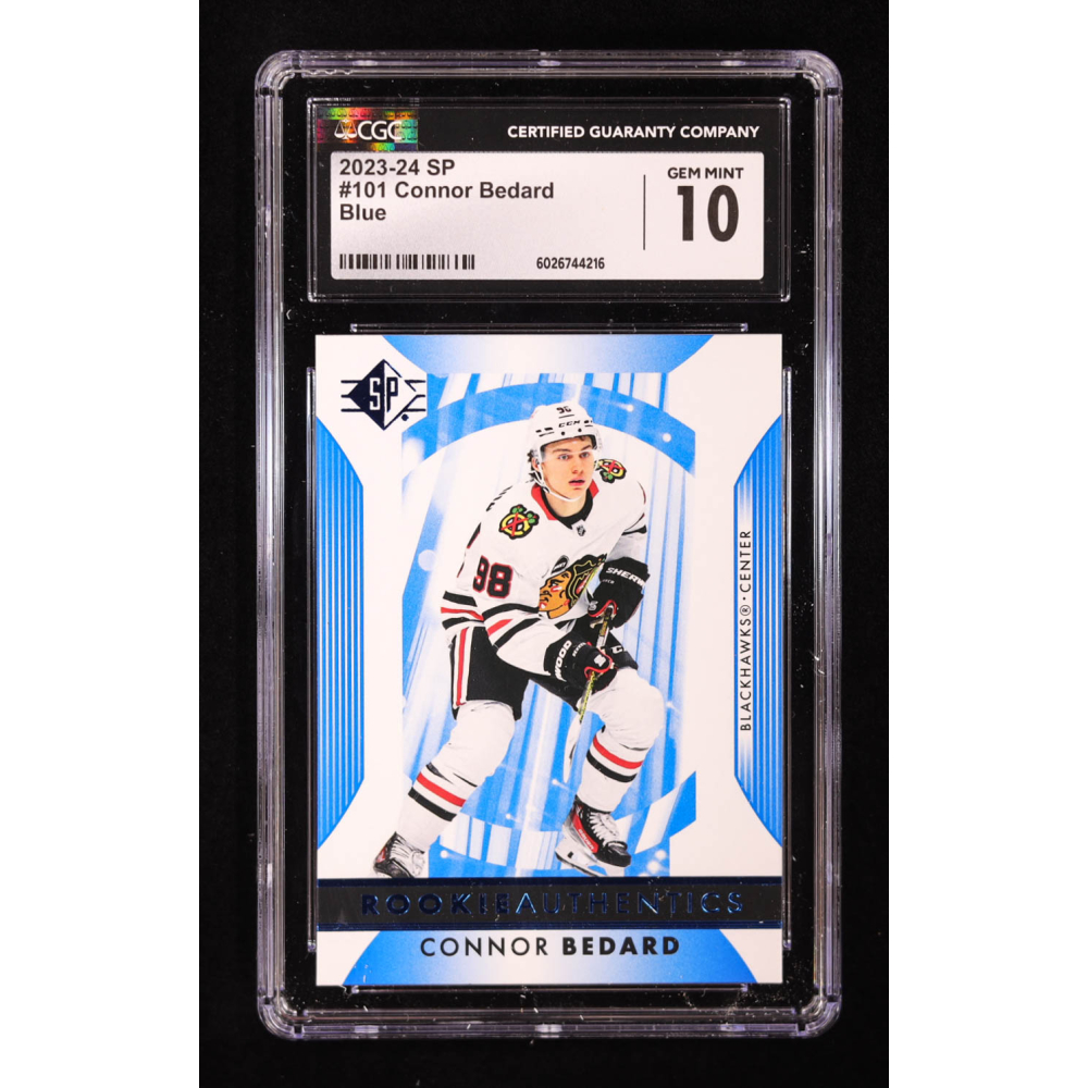 Connor Bedard 2023-24 SP Blue #101 RC (CGC 10) | Pristine Auction