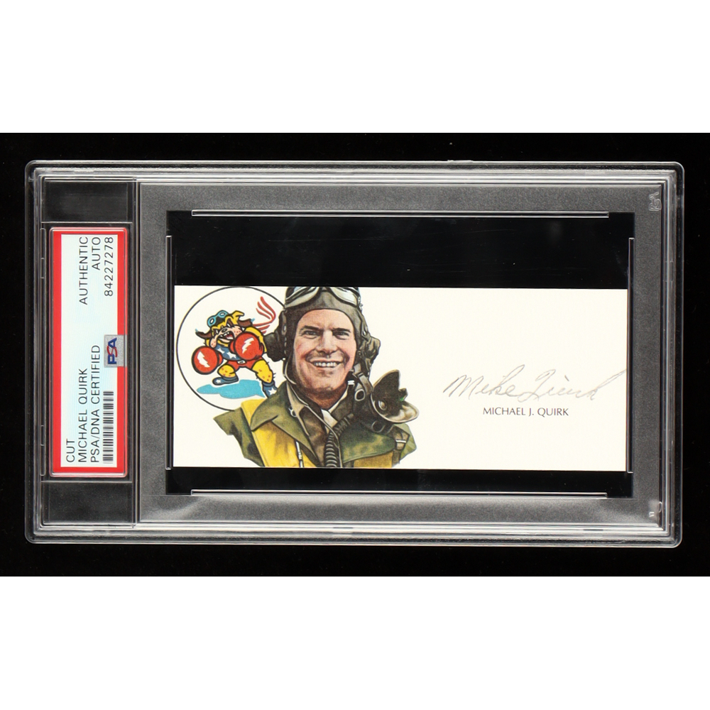 Michael Quirk Signed Cut With Portrait WWII 56th FG Ace 11 Victories ...