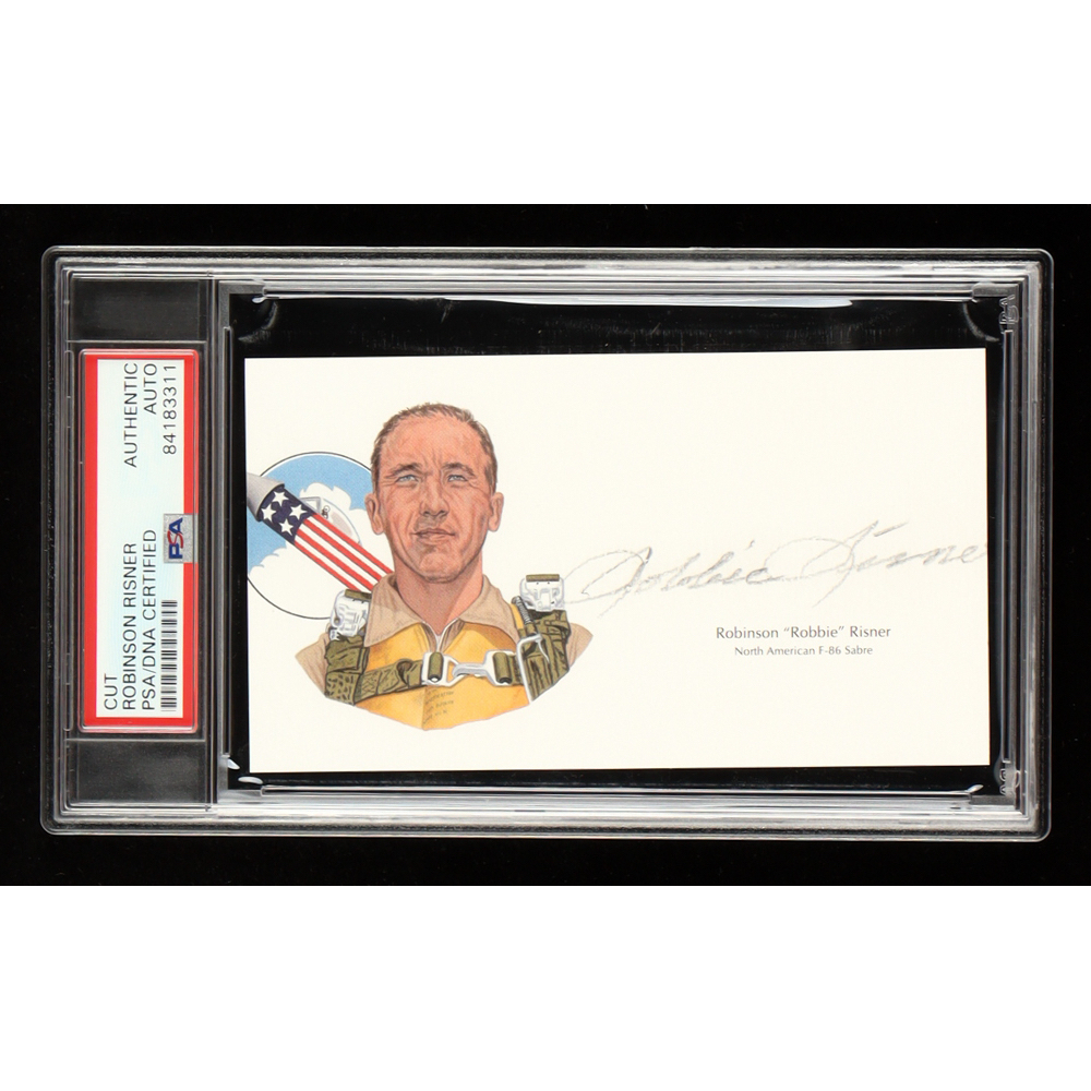 Robinson Risner Signed Cut With Portrait Vietnam POW & Korean War Ace ...