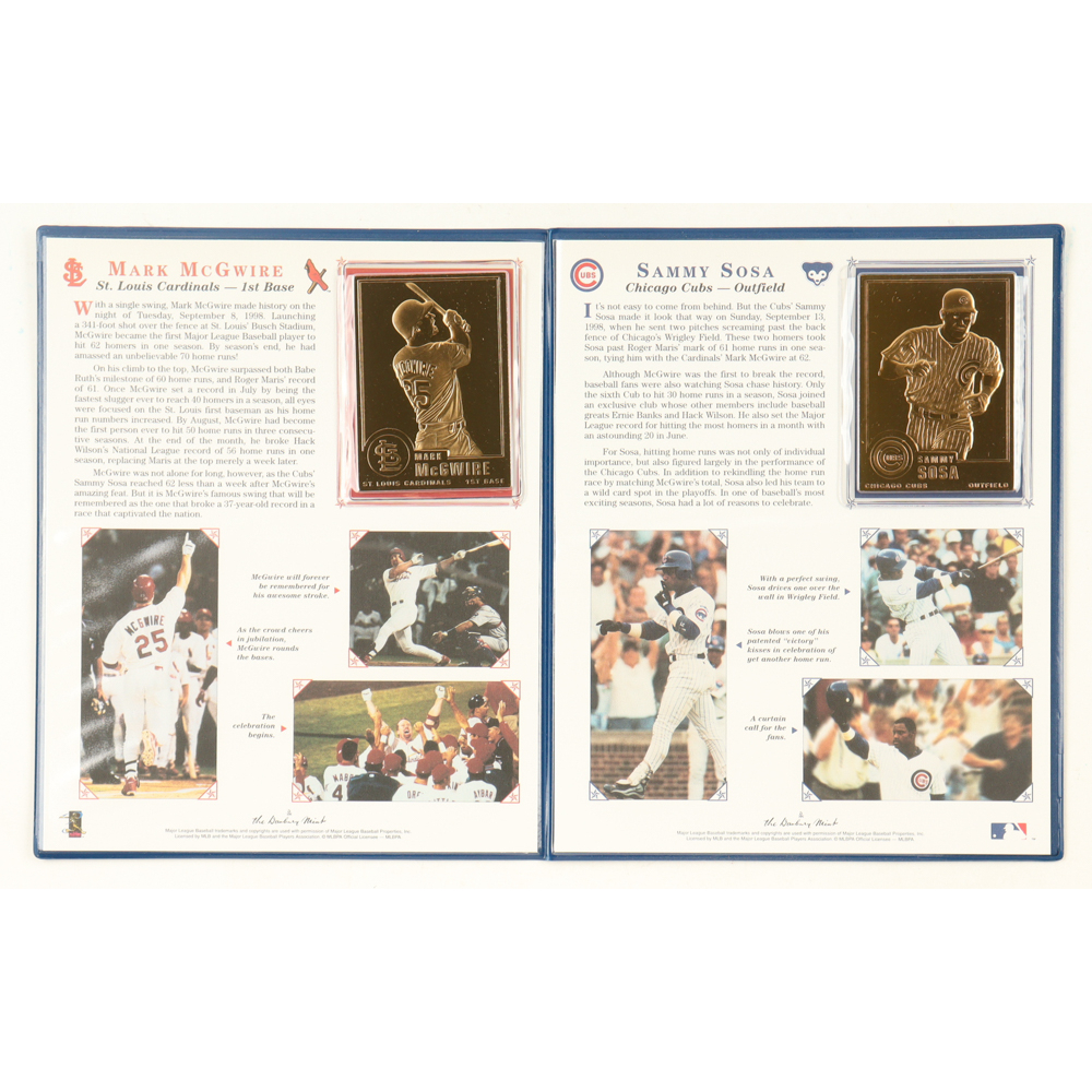 1998 The Danbury Mint Mark McGwire & Sammy Sosa "Breaking the Home Run ...