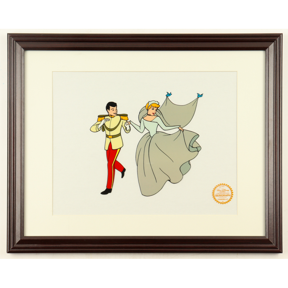 Walt Disney "Cinderella" LE Custom Framed Two-Piece Animation Serigraph ...