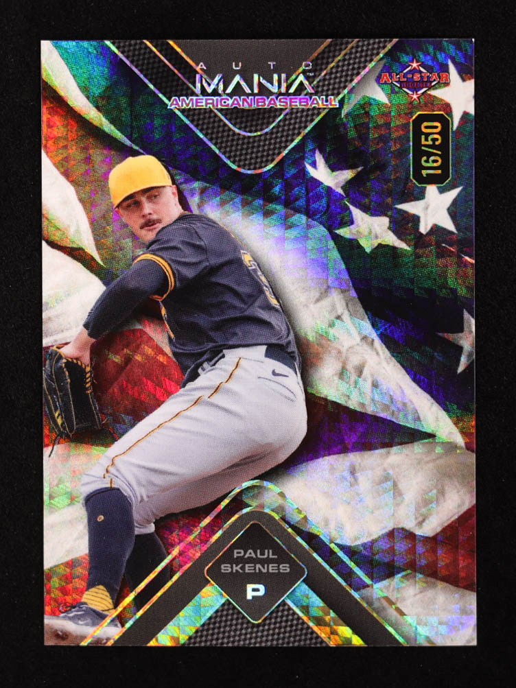 Paul Skenes 2024 Wild Card Auto Mania Triangle American Flag Prisms #AMATPS3 RC #16/50 ...