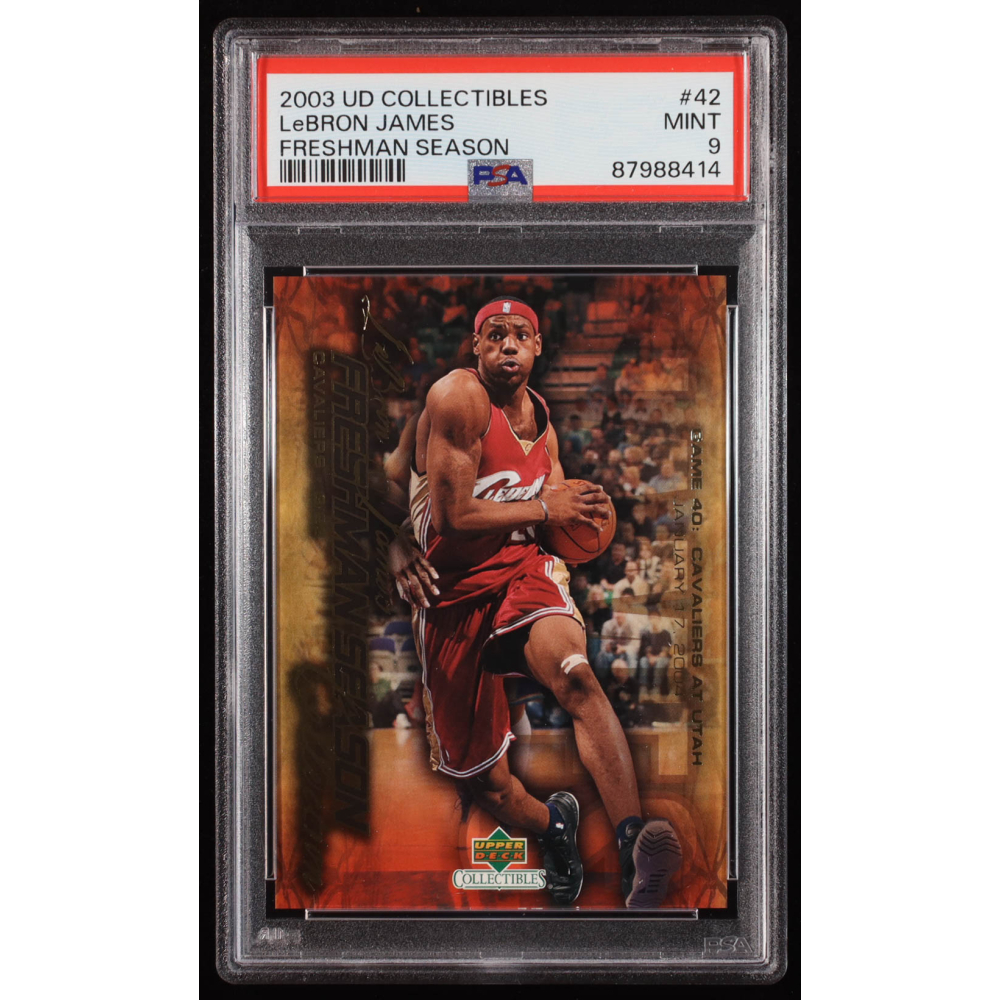 LeBron James 2004 Upper Deck LeBron James Freshman Season #42 (PSA 9 ...
