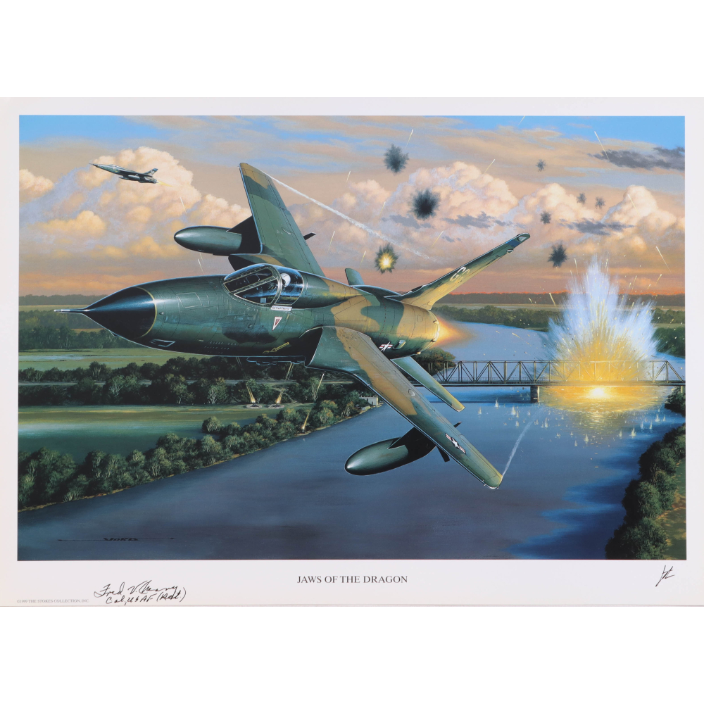 Fred Cherry Signed 'Jaws of the Dragon' 11x16 Lithograph (AIV ...
