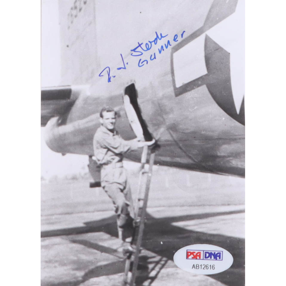 Robert Stock Signed 3x5 Photograph (PSA) WWII Nagasaki Mission Tail ...