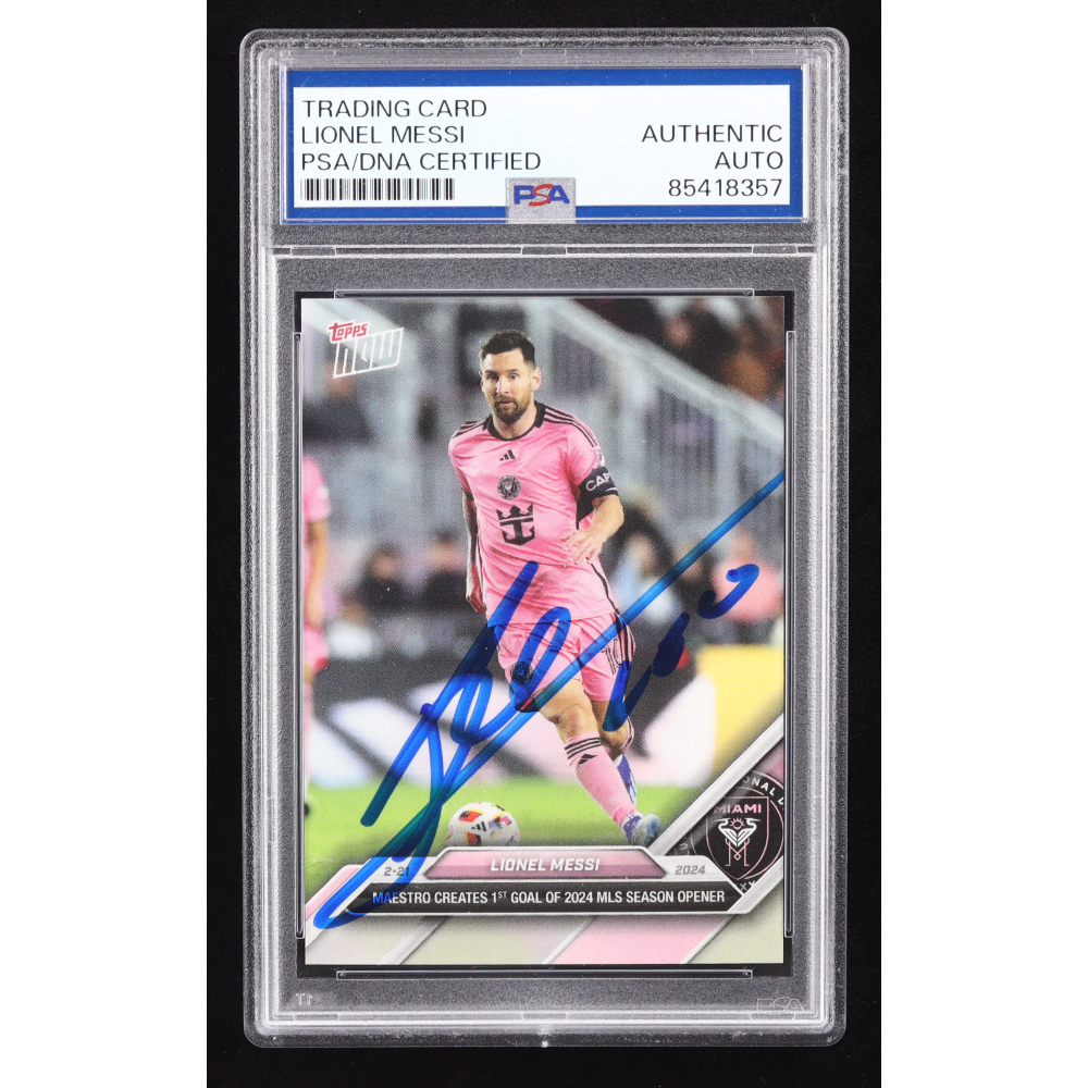 Lionel Messi Signed 2023 Argentina Topps Now #1 (PSA | Auto Grade PSA ...