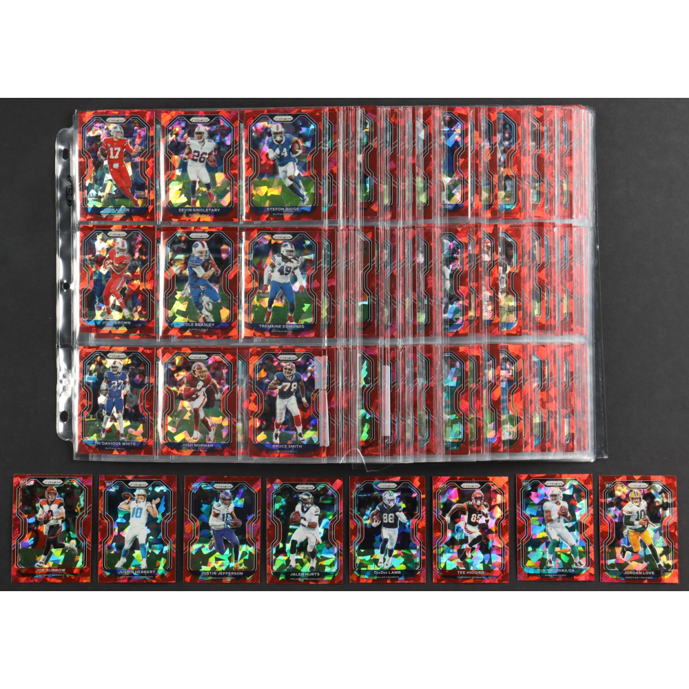 2020 Panini Prizm Football Prizms Red Ice Complete Set of (400) Cards ...