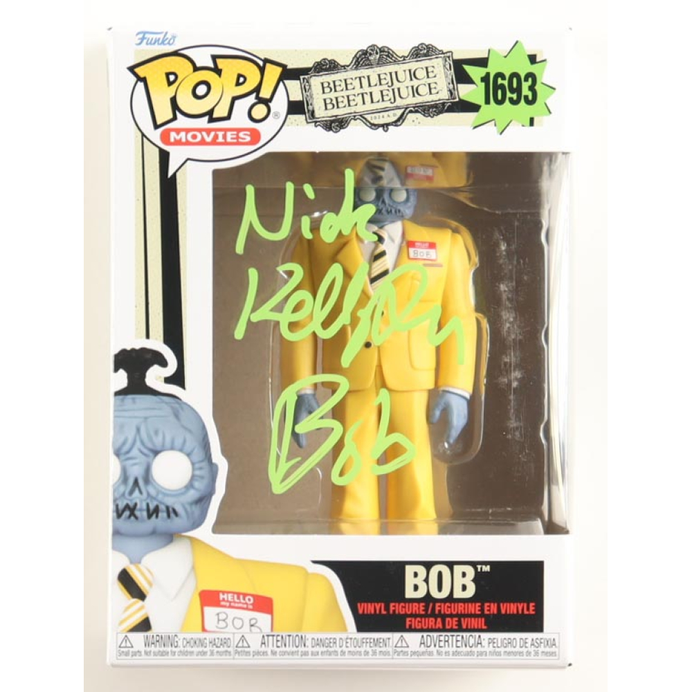 Nick Kellington Signed "Beetlejuice Beetlejuice" #1693 Bob Funko Pop! Vinyl Figure Inscribed ...