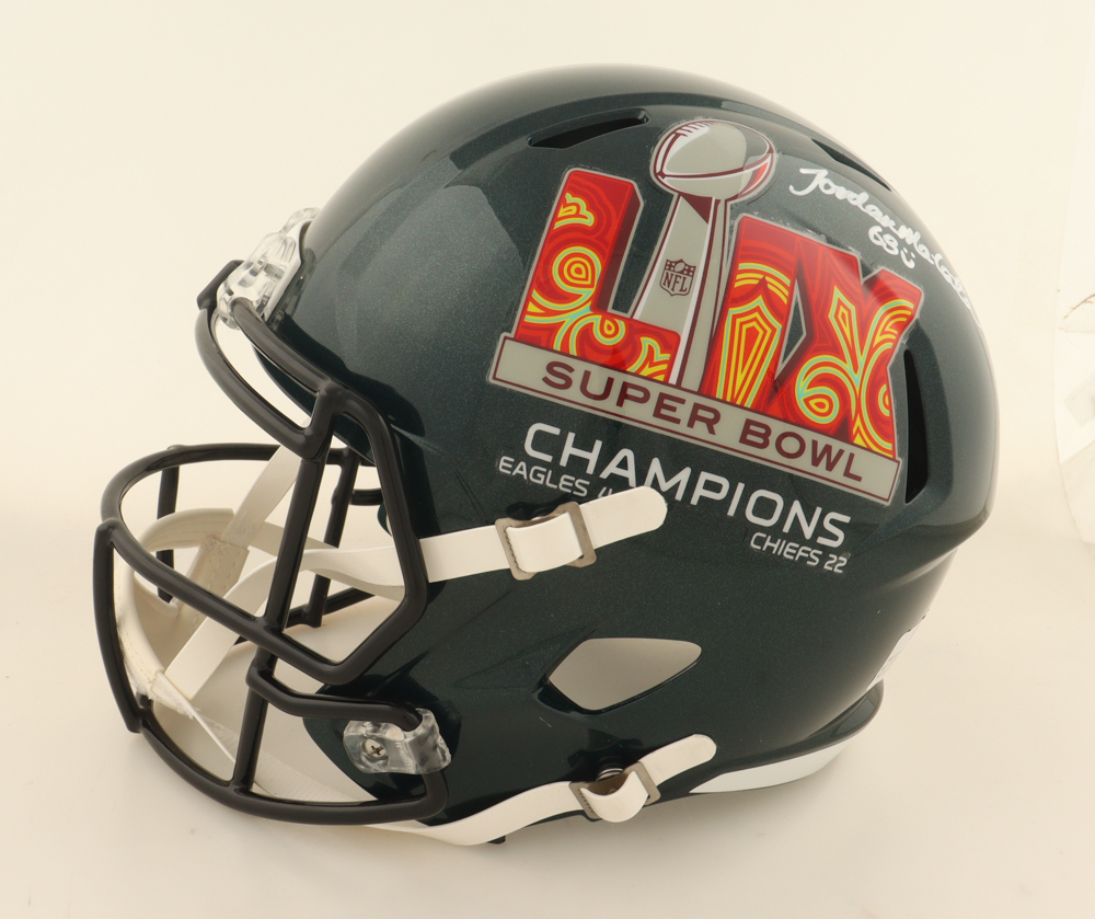 Jordan Mailata Signed Eagles / Super Bowl LIX Champions Logo Full-Size Speed Helmet (Beckett ...