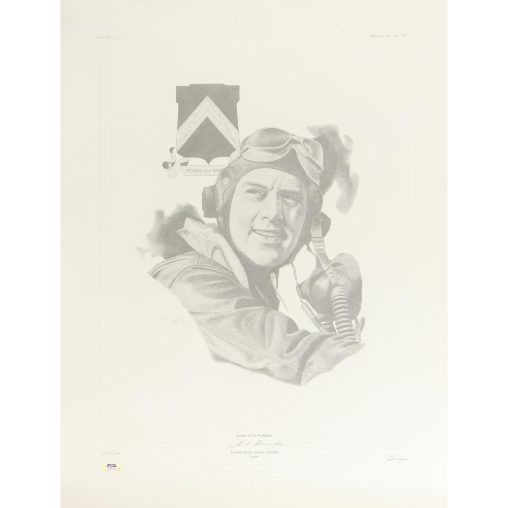 WWII Ace Hubert Zemke Signed Print LE 500 56th FG Zemke's Wolfpack ...