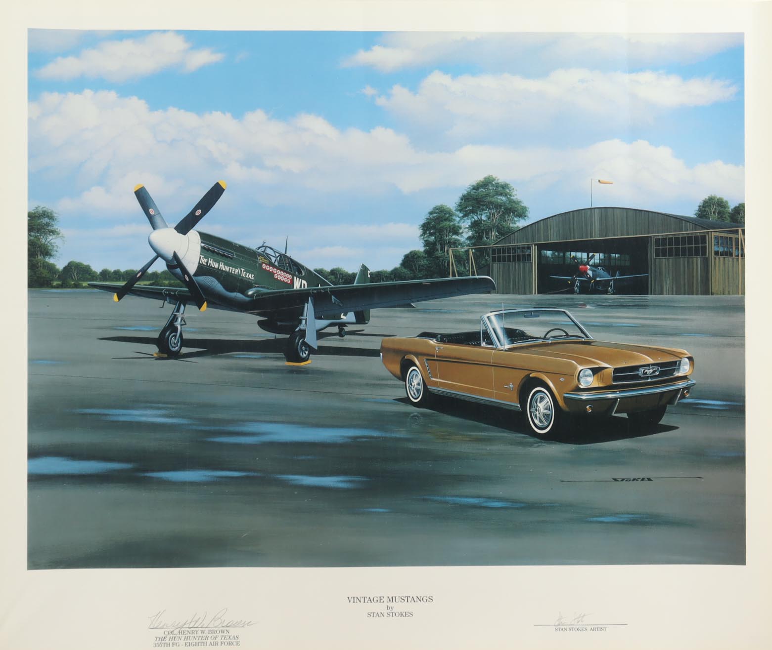 Henry Brown Signed "Vintage Mustangs" Stan Stokes Lithograph (AIV ...