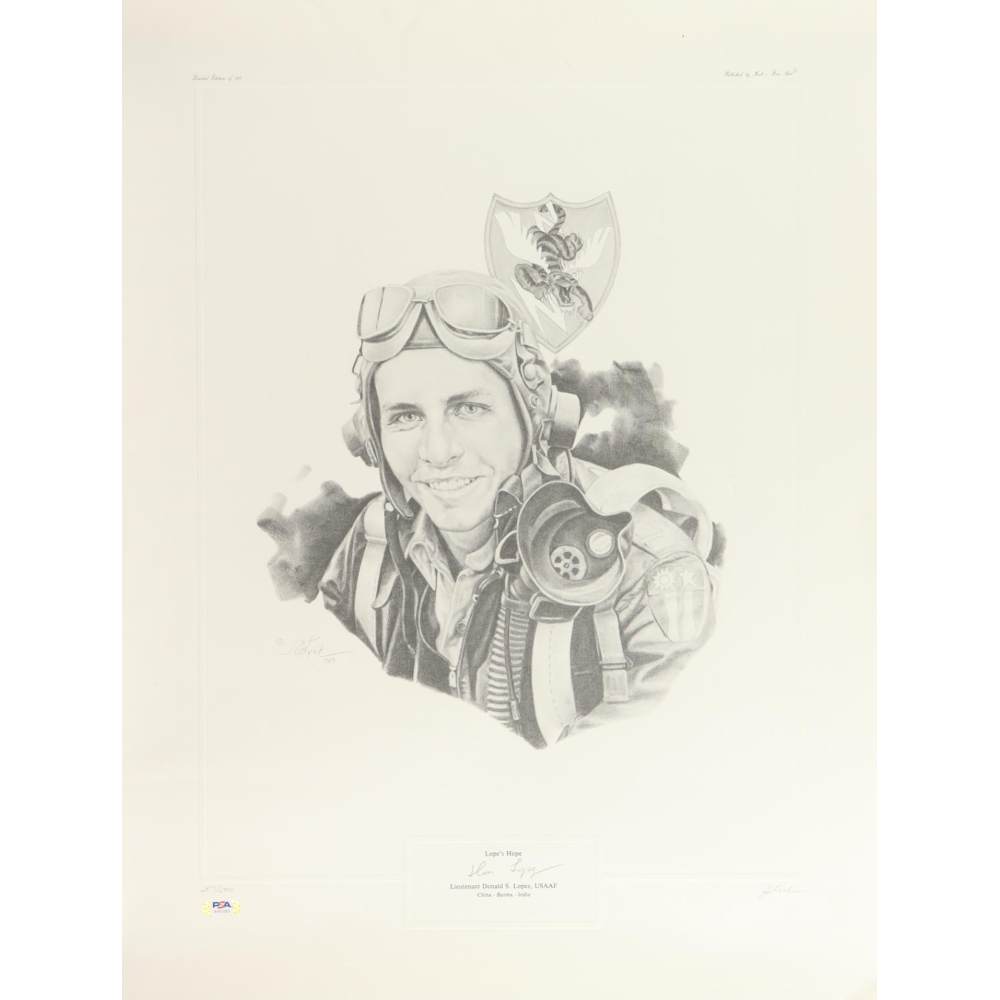 WWII Ace Donald Lopez Signed Print LE 500 P-40 & P-51 Ace - 5 Victories ...
