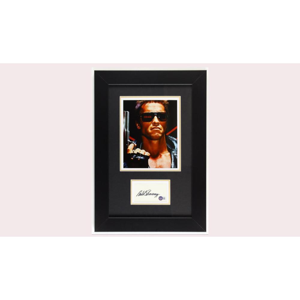 Arnold Schwarzenegger Signed Custom Framed Cut Display (Beckett ...