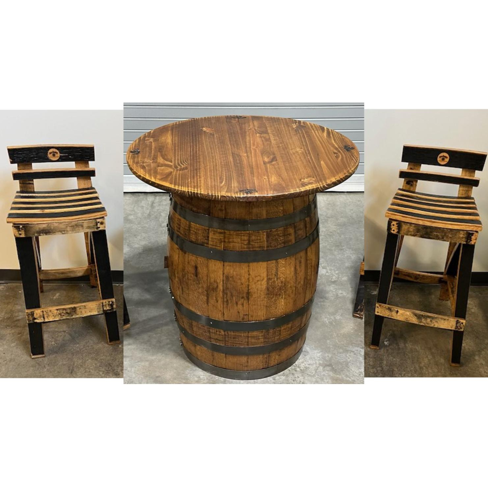 Jack Daniel's Pub Table with 2 Barstools | Pristine Auction