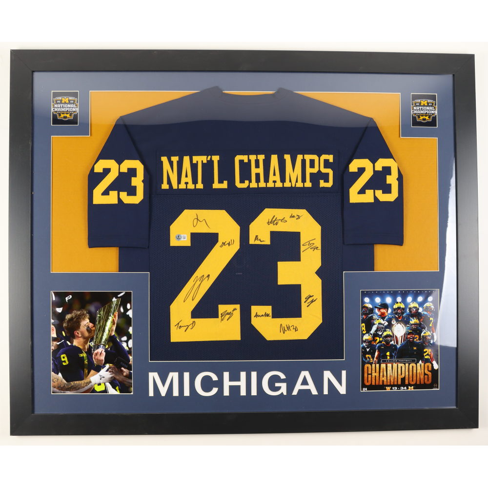 2023 National Champions Michigan Wolverines Custom Framed Jersey ...