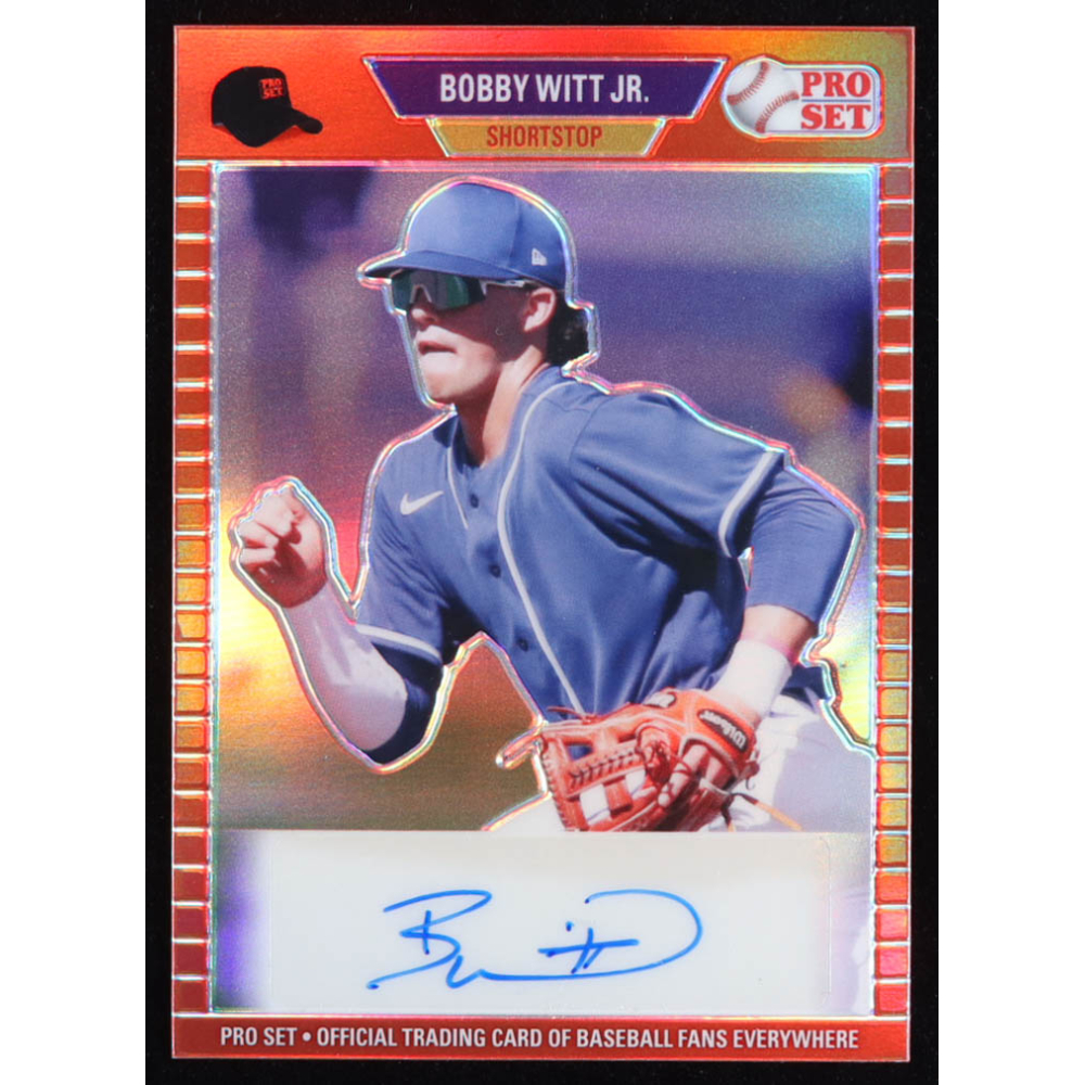 Bobby Witt Jr. Signed 2021 Leaf Pro Set Metal '89 Crystal Red #PABWJ RC ...
