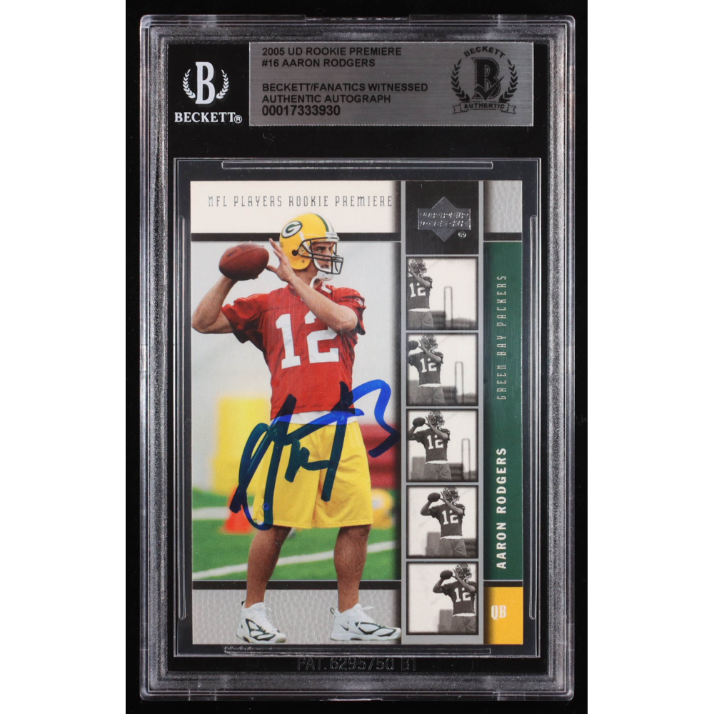 Aaron Rodgers Signed 2005 Upper Deck Rookie Premiere Platinum #16 RC ...