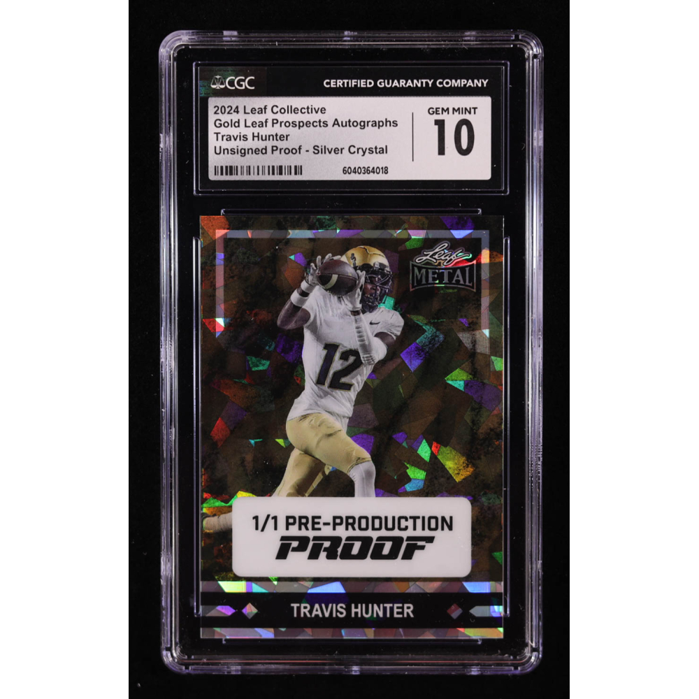 Travis Hunter 2024 Leaf Collective Gold Leaf Prospects Autographs ...