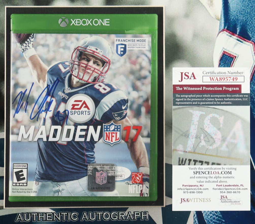 Rob Gronkowski Signed Custom Framed "Madden NFL 2017" Xbox One Insert ...