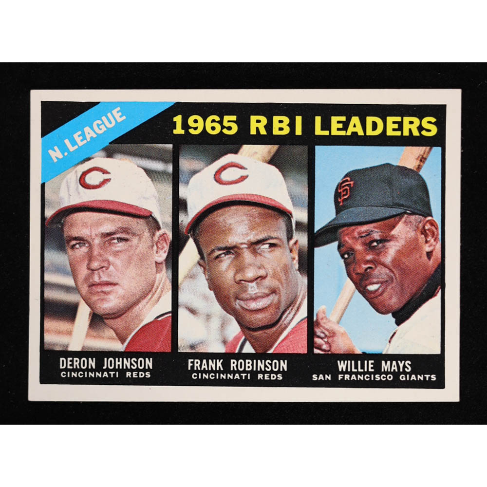 Deron Johnson / Frank Robinson / Willie Mays 1966 Topps #219 / NL RBI ...