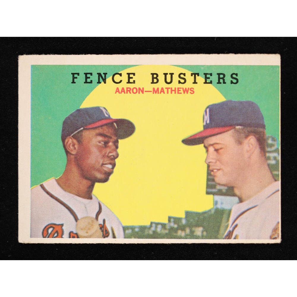 Hank Aaron / Eddie Mathews 1959 Topps #212 / Fence Busters | Pristine ...
