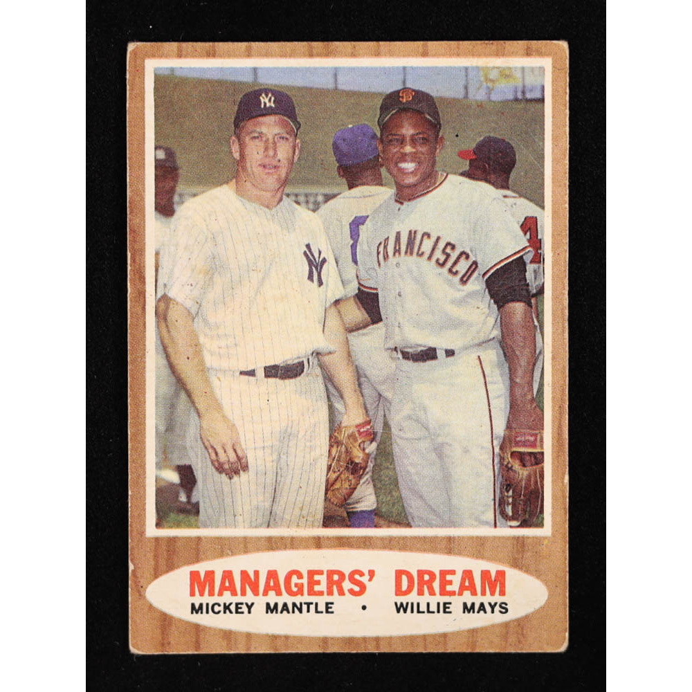 Mickey Mantle / Willie Mays 1962 Topps #18 / Managers Dream | Pristine ...