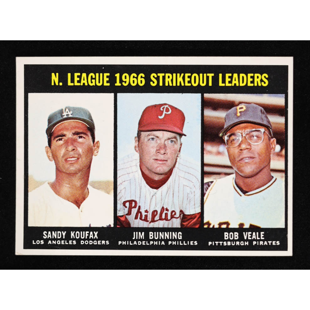 Sandy Koufax / Jim Bunning / Bob Veale 1967 Topps #238 / NL Strikeout ...
