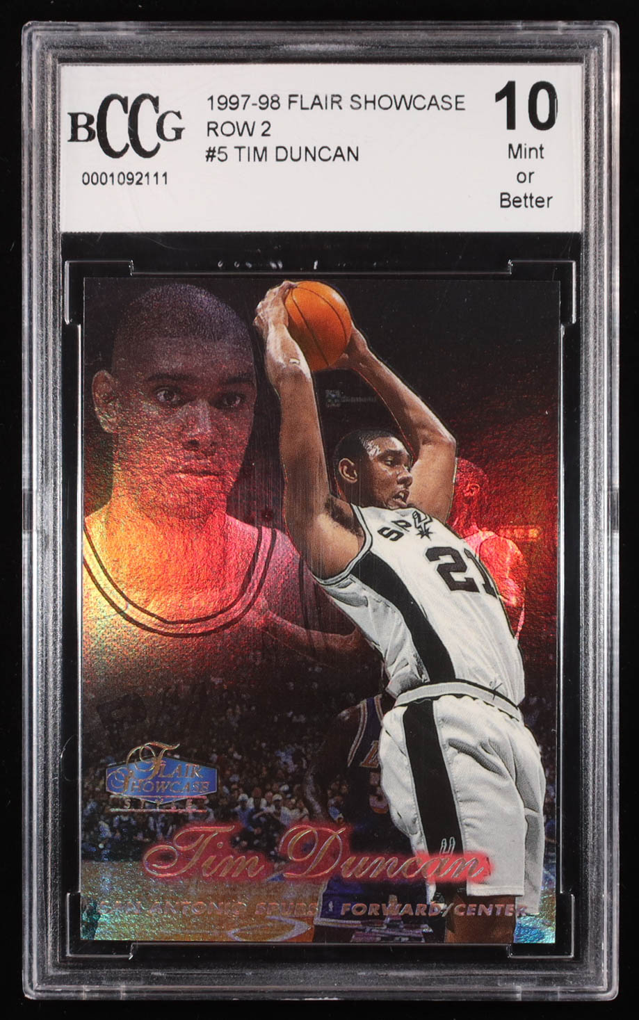 Tim Duncan 1997-98 Flair Showcase Row 2 #5 RC (BCCG 10) | Pristine Auction