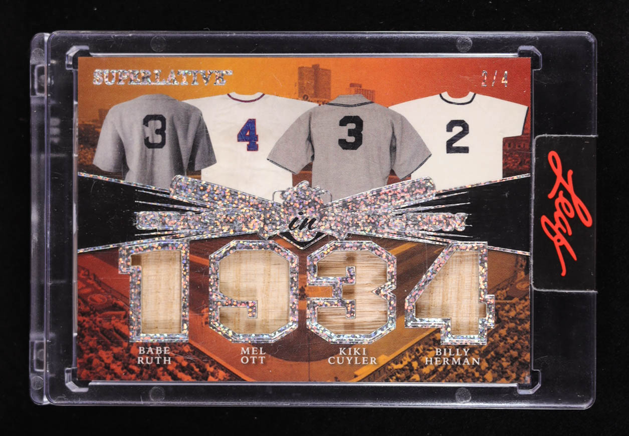 Babe Ruth / Mel Ott / Kiki Cuyler / Billy Herman 2023 Leaf Superlative ...