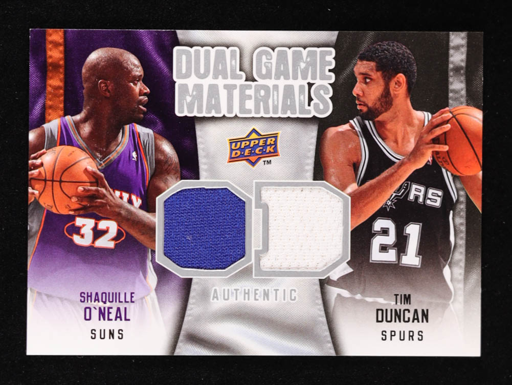 Shaquille O'Neal / Tim Duncan 2009-10 Upper Deck Game Materials Dual # ...