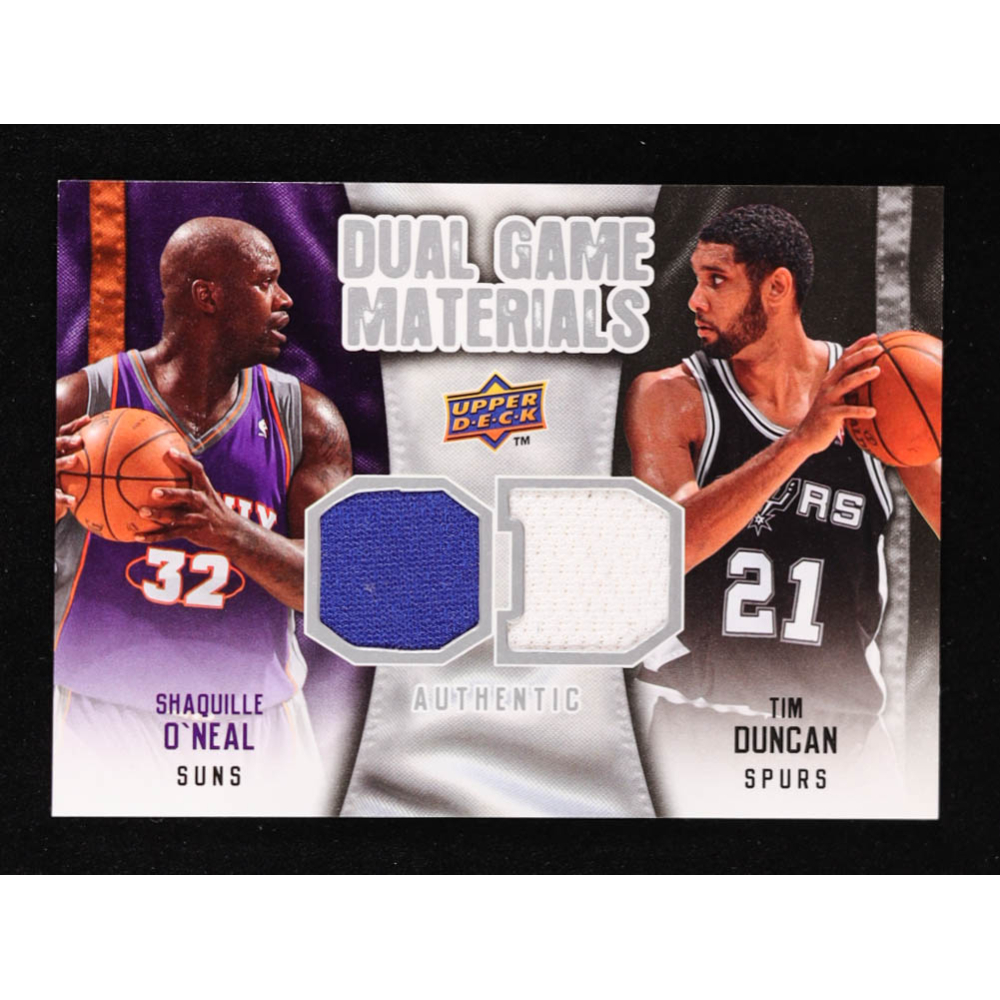 Shaquille O'Neal / Tim Duncan 2009-10 Upper Deck Game Materials Dual # ...