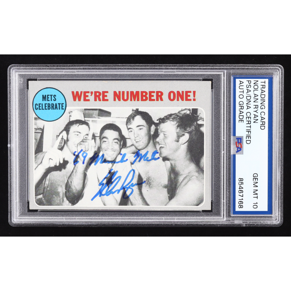 Nolan Ryan Signed 1970 Topps #198 NL Playoff Summary / Mets Celebrate ...