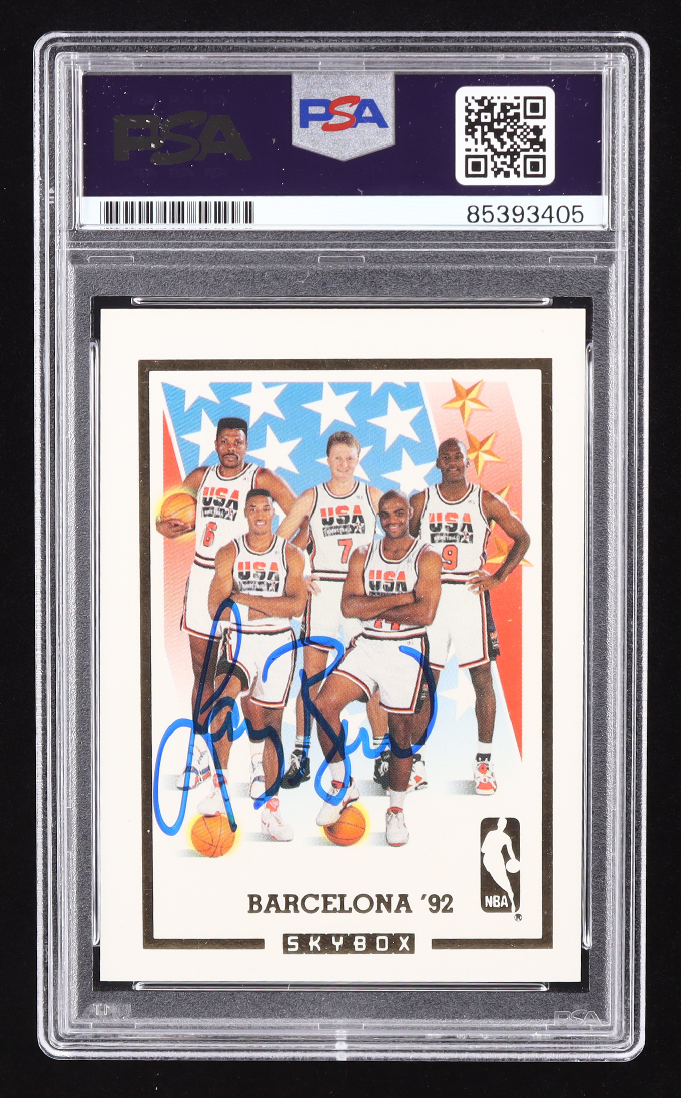 Magic Johnson & Larry Bird Signed 1992 SkyBox USA #NNO Plastic Team ...