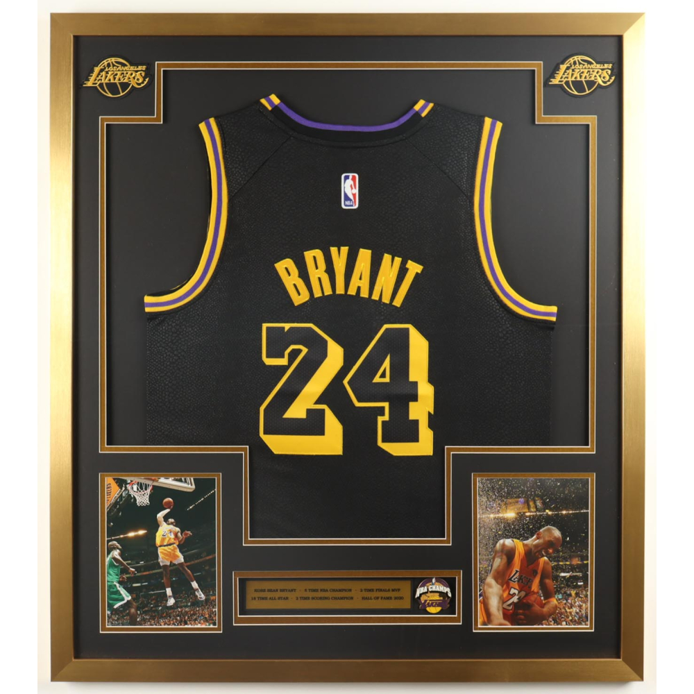 Kobe Bryant Custom Framed Jersey Display with 2000 NBA Finals Champions ...