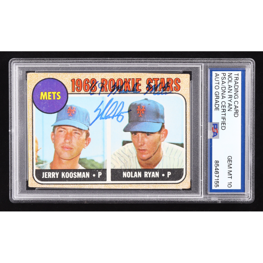 Nolan Ryan Signed 1968 Topps #177 Rookie Stars RC Inscribed "69 Miracle ...