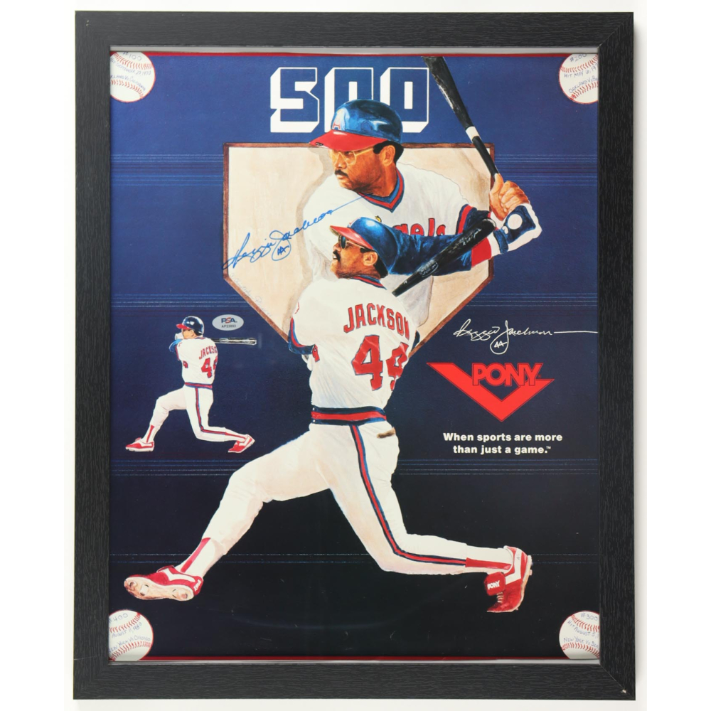 Reggie Jackson Signed "500 Home Runs" Custom Framed Poster Display (PSA ...