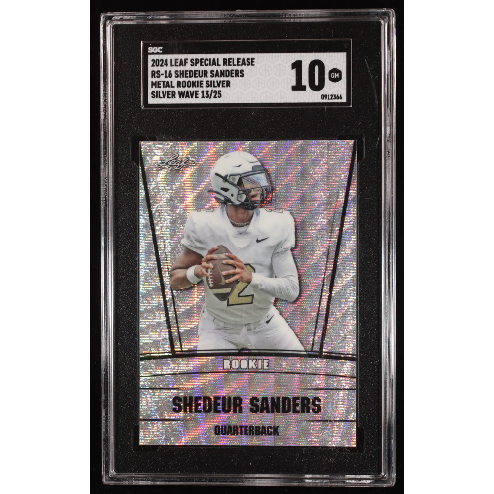 Shedeur Sanders 2024 Leaf Metal Special Release Rookie Silver Wave ...