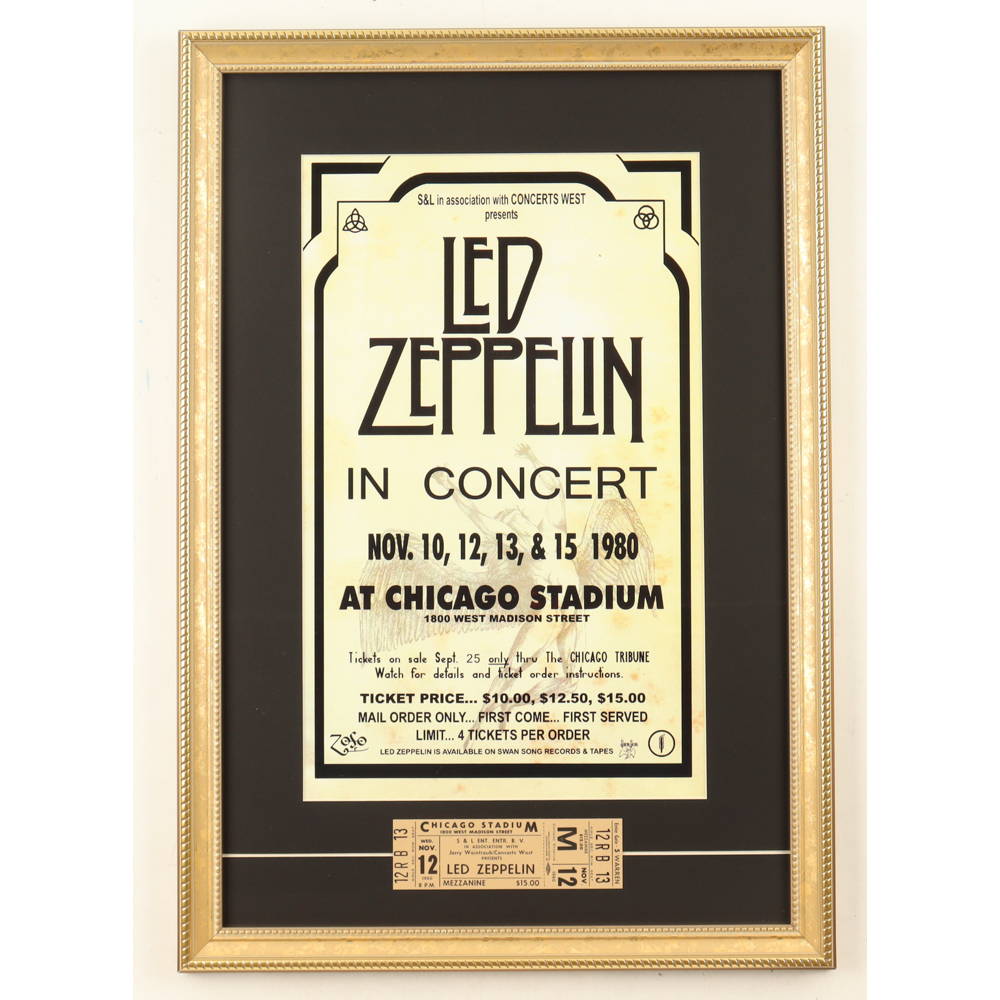 "Led Zeppelin at Chicago Stadium" Custom Framed Tour Poster Print ...