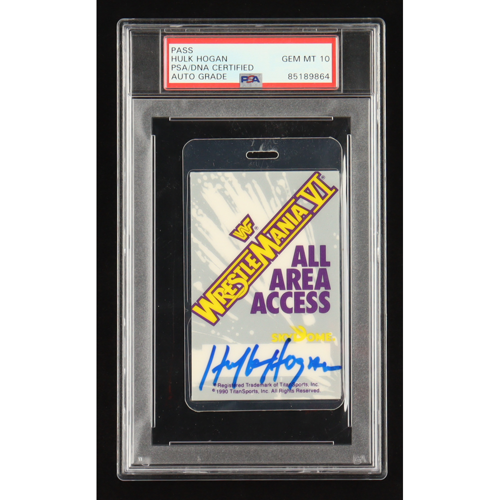 Hulk Hogan Signed 1990 WrestleMania VI All Access Area Pass (PSA ...