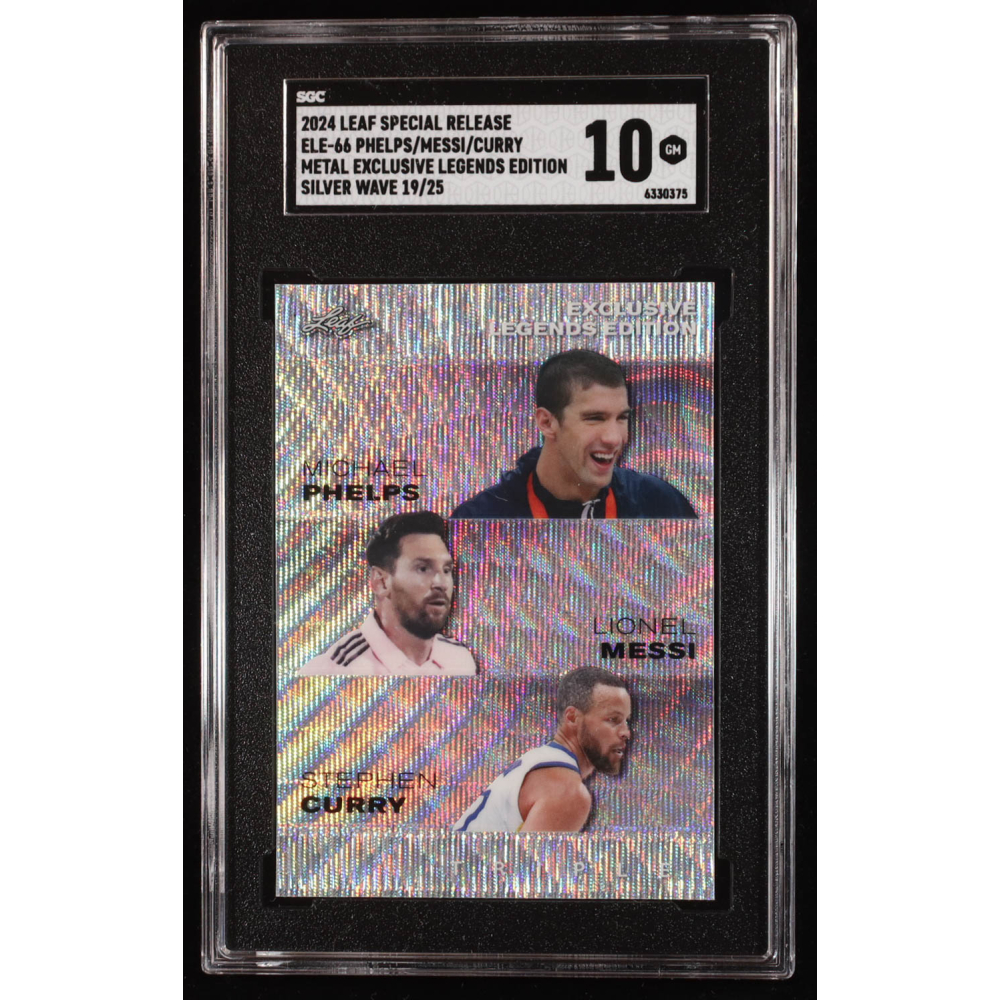 Michael Phelps / Lionel Messi / Stephen Curry 2024 Leaf Metal Special ...