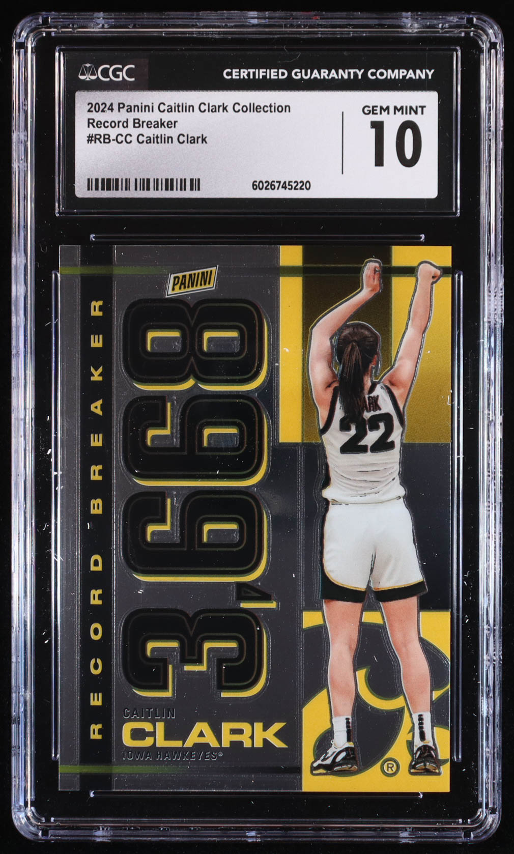 Caitlin Clark 2024 Panini Caitlin Clark Collection Record Breaker #RBCC ...