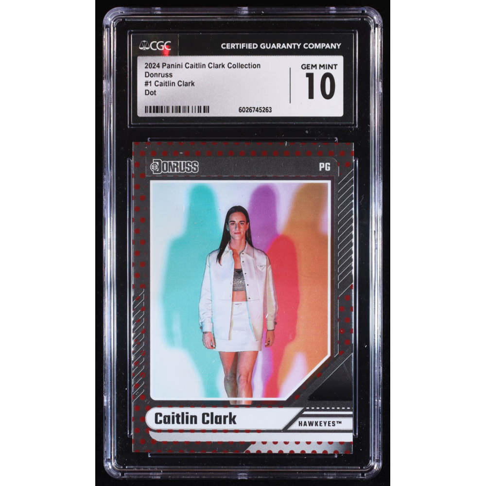 Caitlin Clark 2024 Panini Caitlin Clark Collection Donruss Dot #1 RC (CGC 10) | Pristine Auction