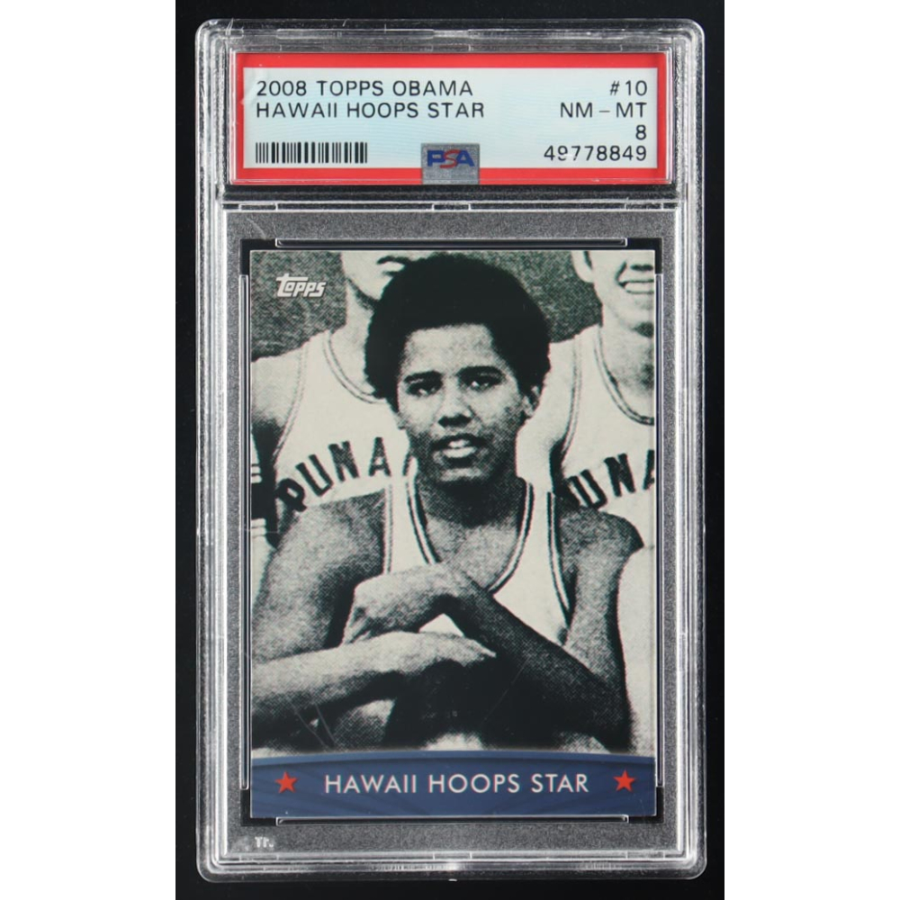 Barack Obama 2008 Topps Obama Hawaii Hoops Star #10 (PSA 8) | Pristine ...