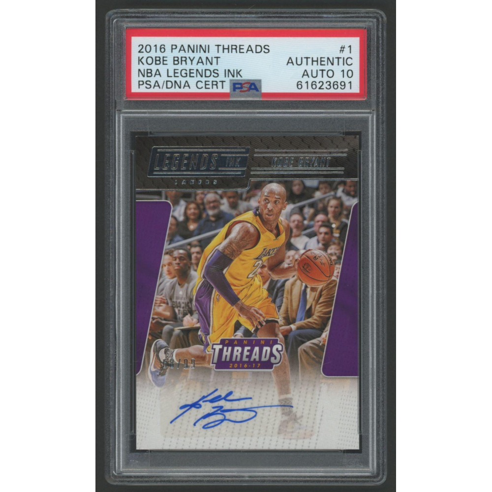 Kobe Bryant 2016 Panini NBA Legends Ink / Threads #1 #68/99 (PSA ...
