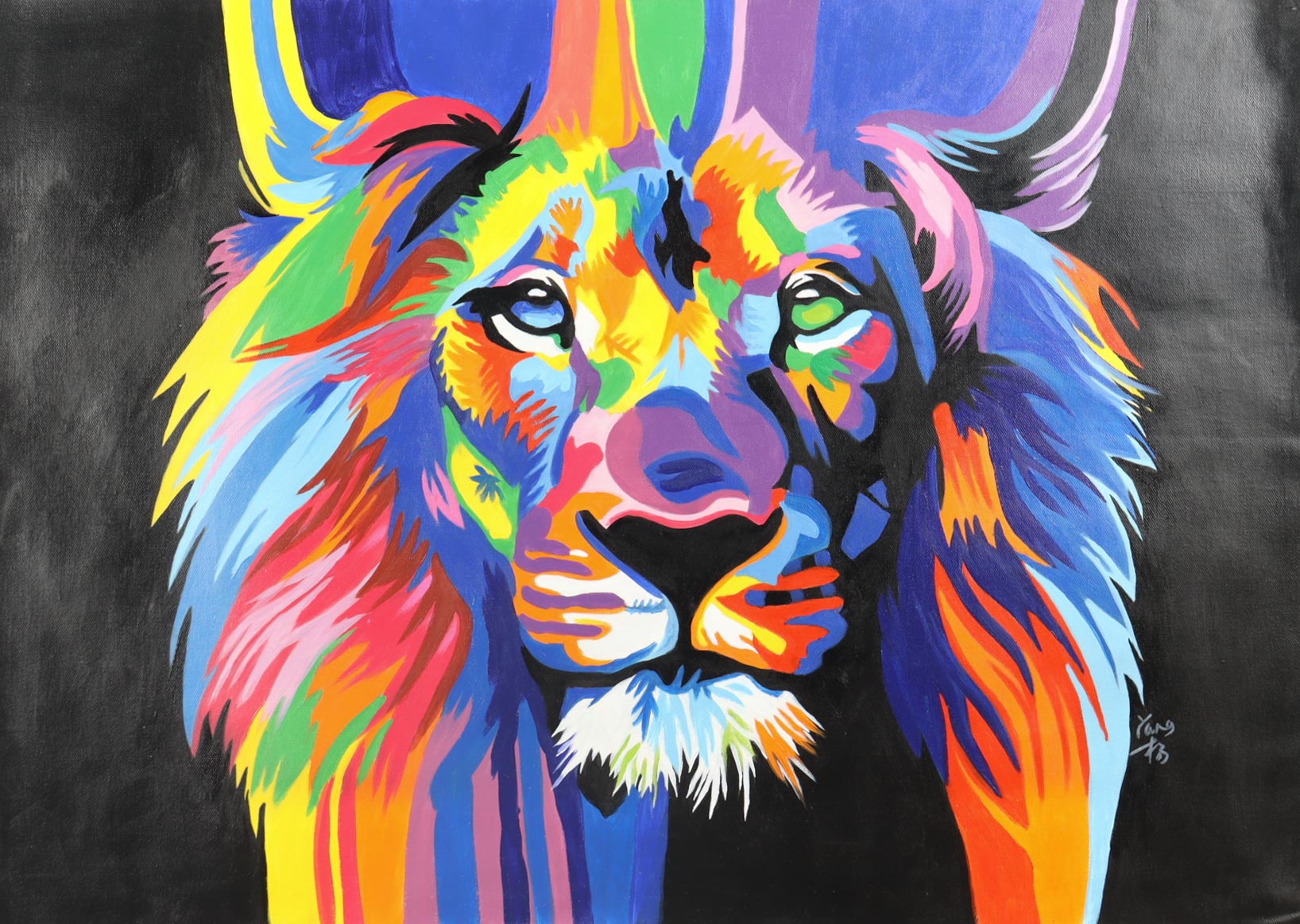 "Peaceful Warrior" 25x36 Original Oil Painting on Linen by Rodney Weng ...