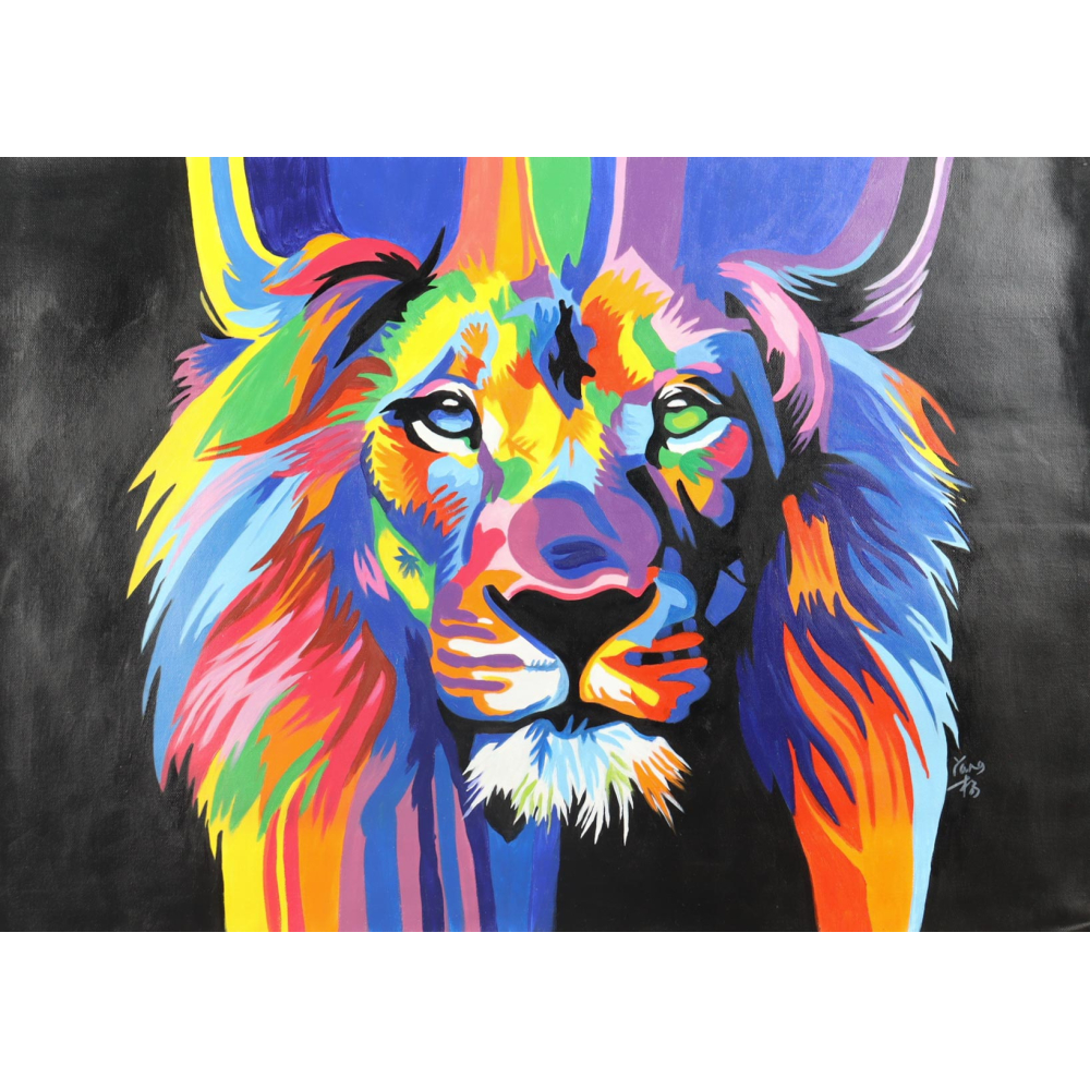 "Peaceful Warrior" 25x36 Original Oil Painting on Linen by Rodney Weng ...