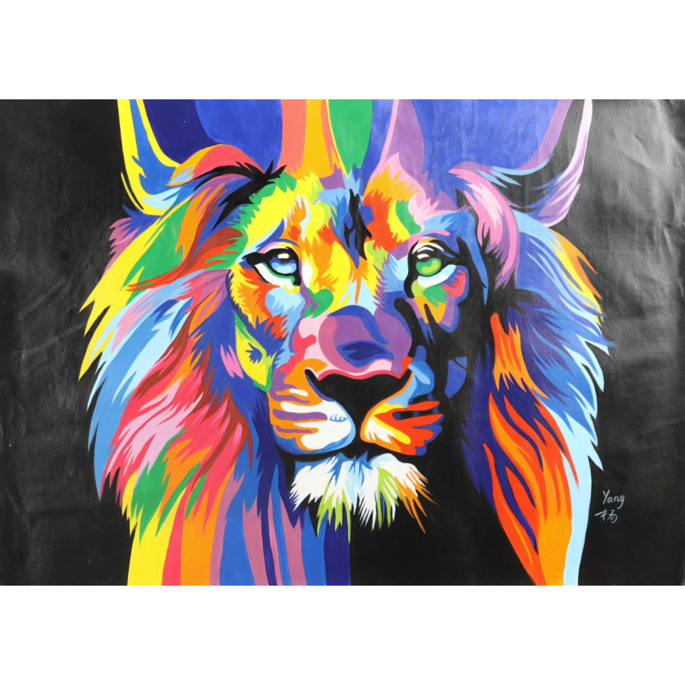 "Peaceful Warrior" 25x36 Original Oil Painting on Linen by Rodney Weng ...