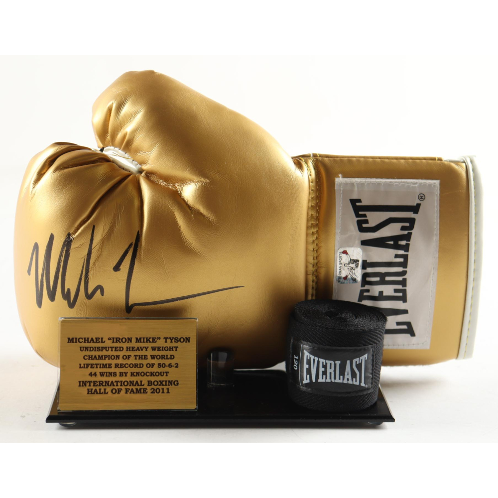 Mike Tyson Signed Everlast Boxing Glove with Everlast Wrist Wraps ...